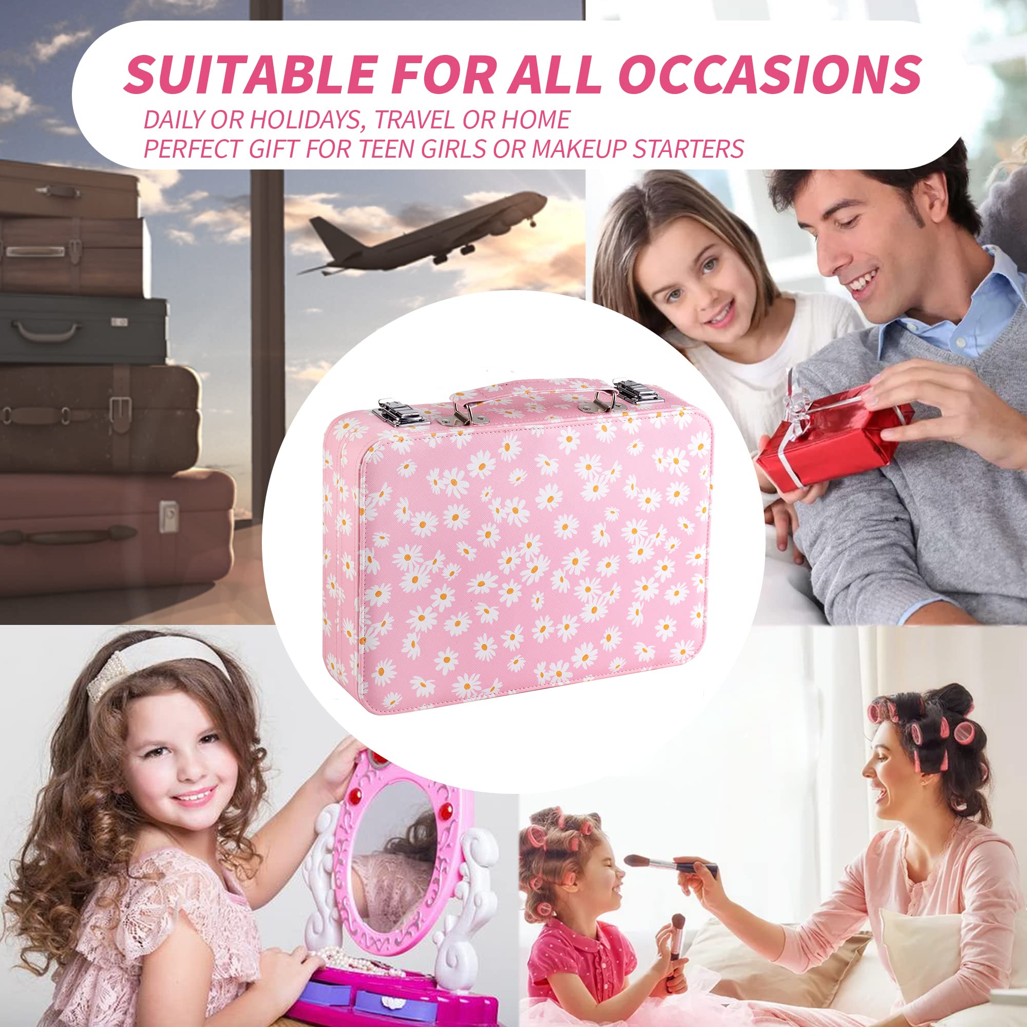 Hot Sugar All in One Beginner Makeup Kit for Teen Girls 10-12, Cosmetic Gift Set for Birthday or Christmas (PINK DAISY)
