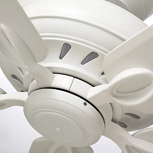 Luminance kathy ireland Home Penbrooke Eco Ceiling Fan with Premium Motor | Energy Star Fixture for Home Improvement with 6-Speed Wall Control | Blades Sold Separately, Satin White