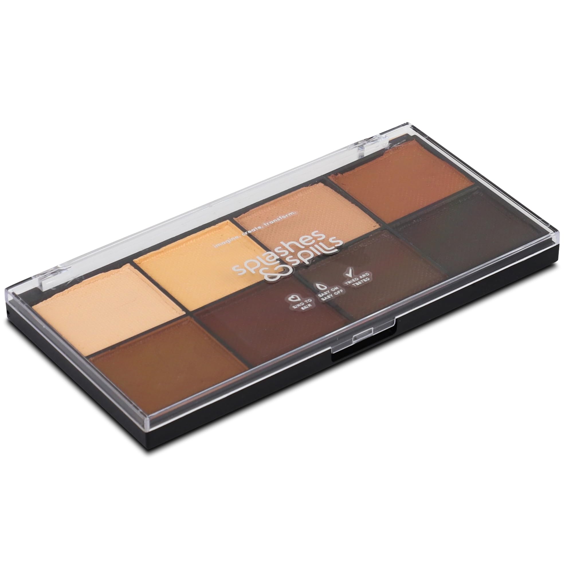 Professional Face Painting Palette - Skin Friendly Face Paint Kit - Cruelty-Free & Vegan Water Based Face Paint Makeup for Theatre, SFX & Halloween- 8 Colors 5g Each - Splashes & Spills - Nude Colors