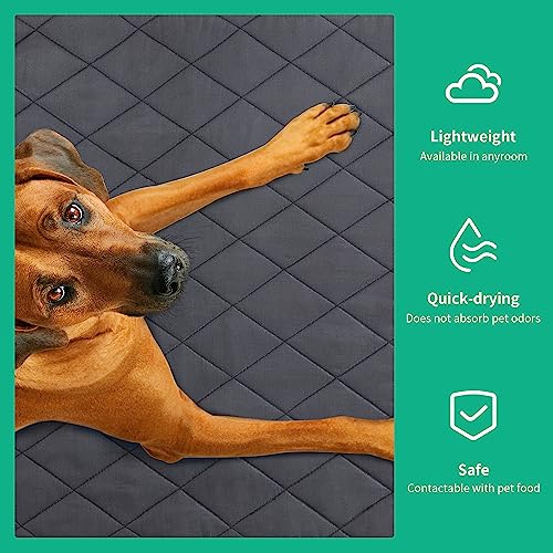 HOMBYS Chew Proof Tough Dog Crate Pad Mat 18"x29", Durable Pet Bed Mat for Teething Puppy Who Chew Their Beds, Upgraded Indestructible Training Fabric Kennel Pad for Dogs Crate Cages
