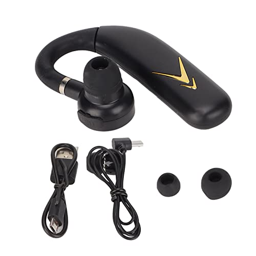 Lazmin112 Wireless Bluetooth Headphone, Deep Bass Noise Cancelling Ear Hanging Type Earphone, Double Rotation and Adjustable Angle, for Business/Office/Sports