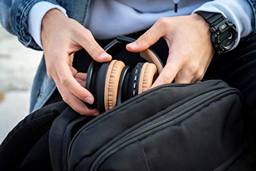 PowerLocus Rose Gold Bluetooth Headphones with Black/Brown Bluetooth Headphones