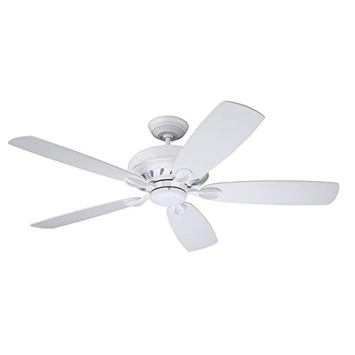 Luminance kathy ireland Home Penbrooke Eco Ceiling Fan with Premium Motor | Energy Star Fixture for Home Improvement with 6-Speed Wall Control | Blades Sold Separately, Satin White