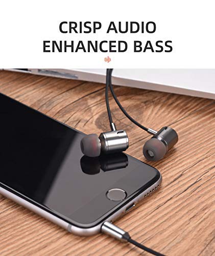 ELIK Earbud Headphone Wired Earphones with Microphone and Call Controller Dynamic Crystal Clear Sound, Ergonomic Comfort-Fit Compatible with iPhone, Android Pixel Samsung Phones