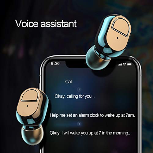 Heave True Wireless Earbuds,Touch Control Mini Bluetooth 5.1 Earphones Mini Portable Stereo Headsets in‑Ear Hands-Free with Charging Bo(IPX7 Waterproof) for Sports/Driving/Travel Yellow