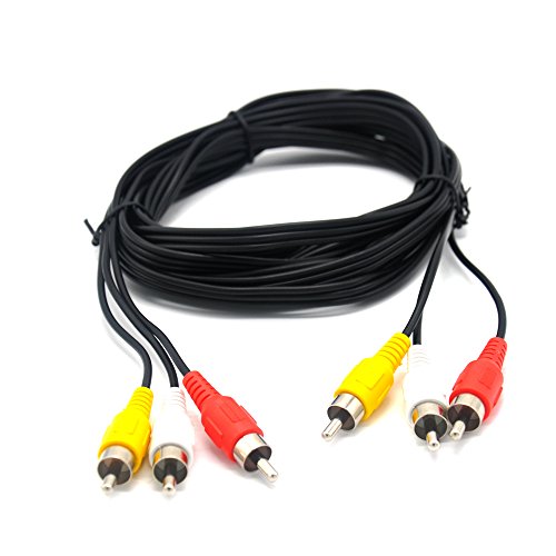 Padarsey RCA 10FT Audio/Video Composite Cable DVD/VCR/SAT Yellow/White/red connectors 3 Male to 3 Male