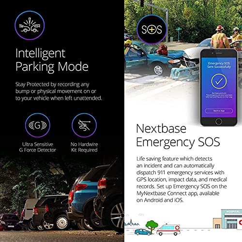 Nextbase 322GW Dash Cam and 32G Micro SD Card Bundle - Full 1080p/60fps HD Recording in Car Camera- 6 Lane Wide Front View- Wi-fi GPS Bluetooth- Parking Mode- Night Vision- Loop Records