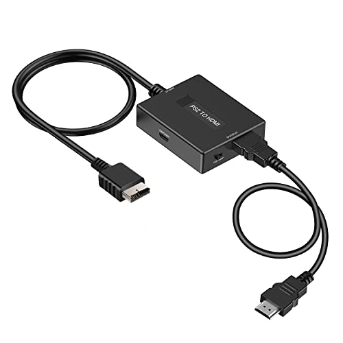 Uzifhdhi PS2 to HDMI Converter, PS2 to HDMI Adapter with HDMI Cable for PS2 to HDMI HDTV/Monitor Supports All PS2 Display Modes