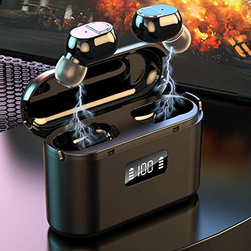 Heave True Wireless Earbuds,Touch Control Mini Bluetooth 5.1 Earphones Mini Portable Stereo Headsets in‑Ear Hands-Free with Charging Bo(IPX7 Waterproof) for Sports/Driving/Travel Yellow