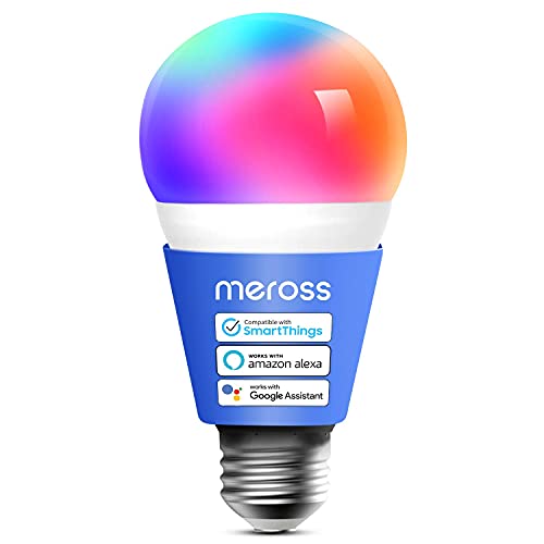 meross Smart Light Bulb, Smart WiFi LED Bulbs Works with Alexa, Google Home, Dimmable E26 Multicolor 2700K-6500K RGBWW, 810 Lumens 60W Equivalent, No Hub Required, 1 Pack