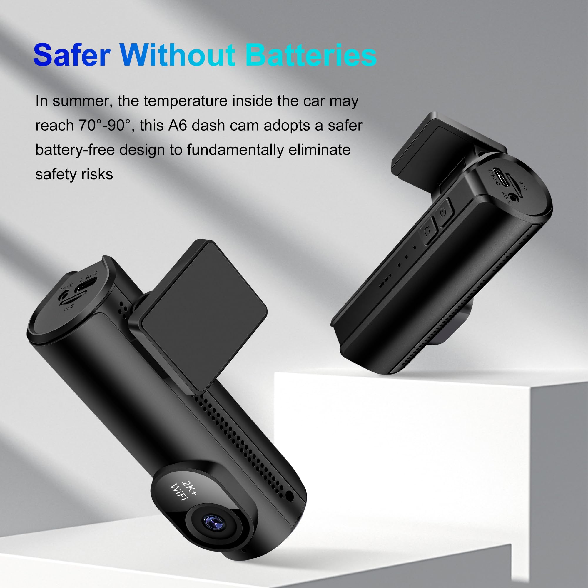Dash Cam with 4K Front and Inside 1080P Recording, Wireless Dual Car Camera with Night Vision and 24/7 Parking Mode - Perfect for Uber and Baby Car Monitoring (64GB Micro SD Card Supplied)