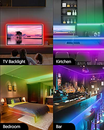 TV LED Backlights, 9.8FT Smart LED Lights for Behind TV with Music Sync 16 Million Colors Changing RGB Strip Lights Compatible with Alexa Google Home for 40-60 inch TVs, WiFi APP Control