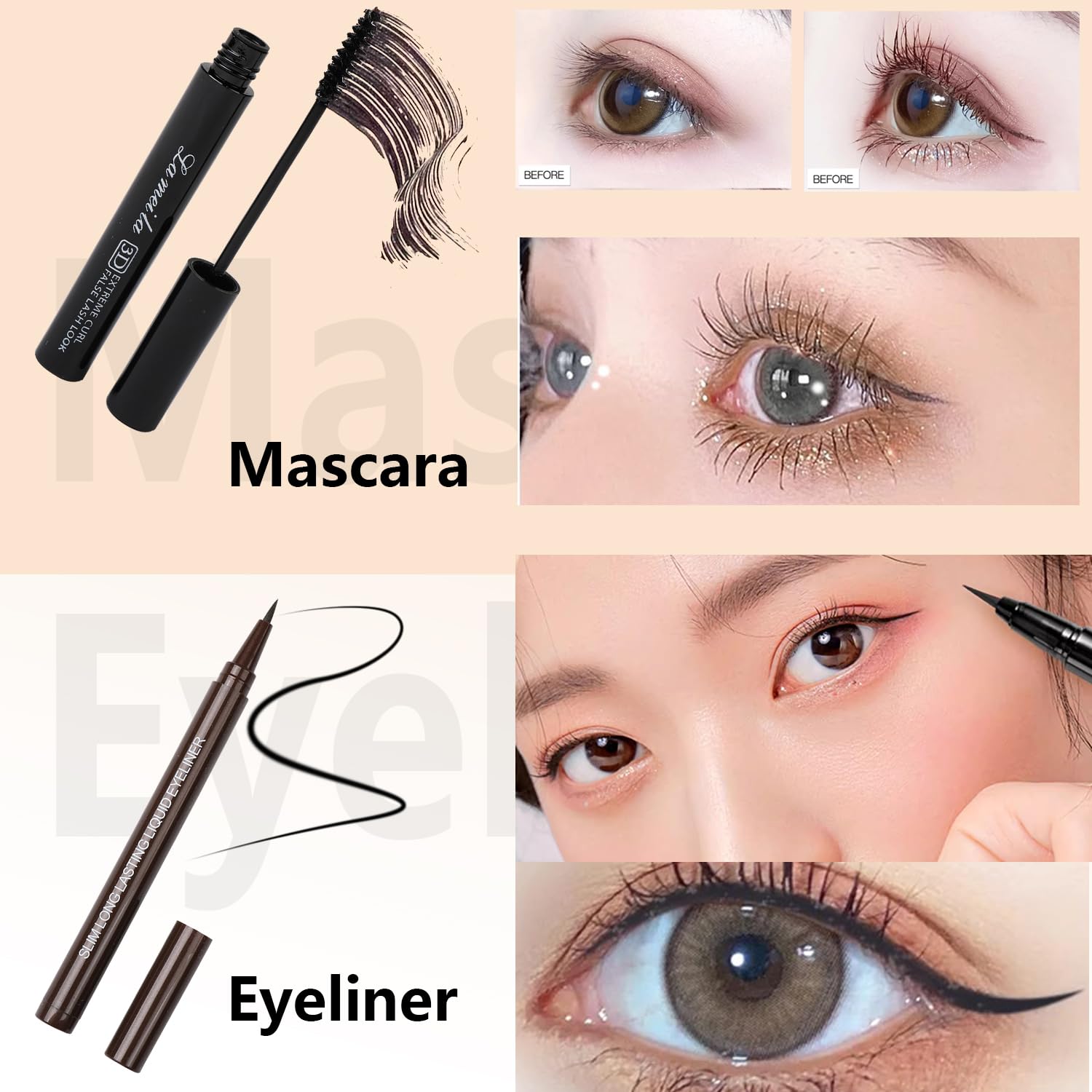 Makeup Kit All-in-one Makeup Gift Set for Women Full Kit,including travel makeup bag, makeup brush set, eyeshadow palette, lip gloss, foundation, highlighter, mascara, eyeliner, eyebrow pencil(BLACK)