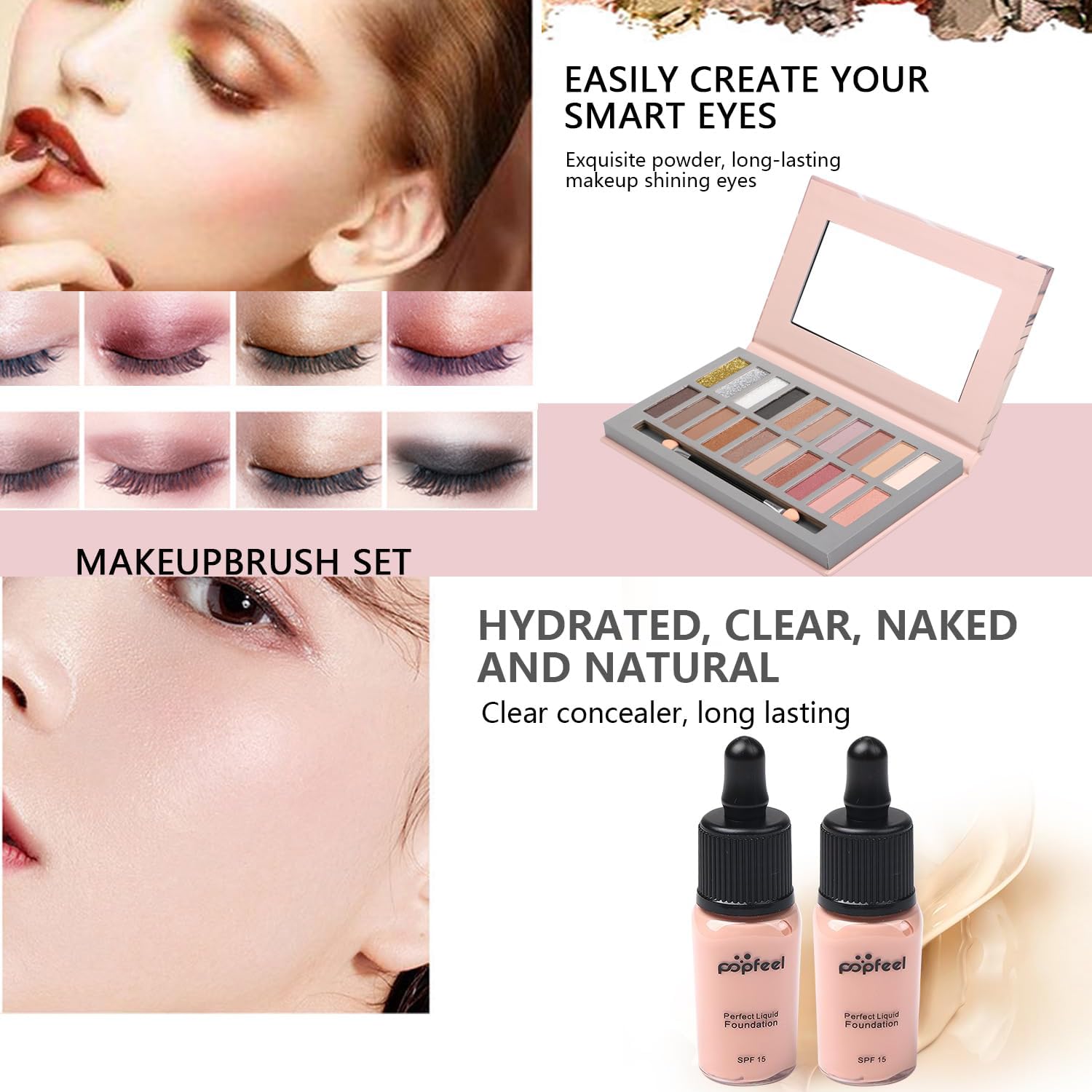 OAWLY Makeup Kits Makeup Set for Teens Women Full Kit Makeup Kit for Women 20 Color Eyeshadow Palette Foundation Face Primer Lipgloss Mascara Eyeliner Makeup Brushes Gift Make up Kit (black)