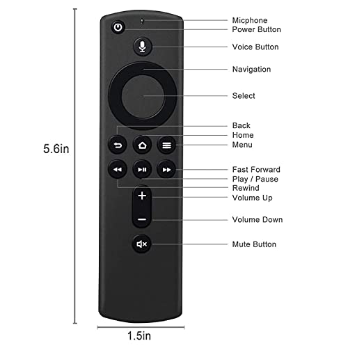 L5B83H Replacement Voice Remote Control (2nd GEN) fit for Amazon 2nd Gen Fire TV Stick and Fire TV Cube,1st Gen Fire TV Cube, Fire TV Stick 4K, Fire TV Stick Lite and 3rd Gen Amazon Fire TV