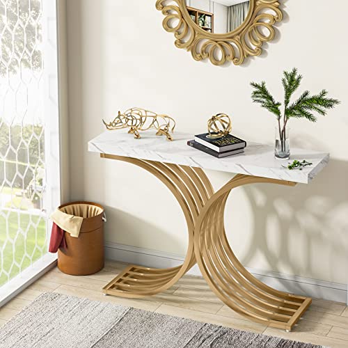 LITTLE TREE 41 inches Gold Entryway Console Table, Sofa Table Accent Table for Living Room