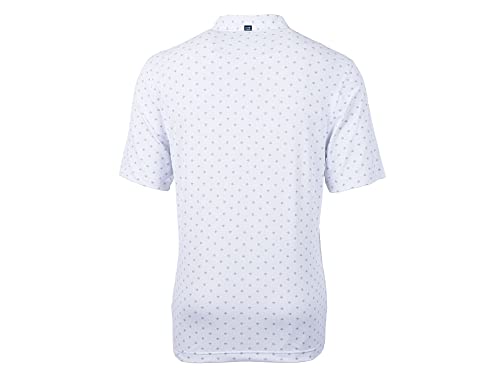 Cutter & Buck Men's Short Sleeve Virtue Eco Pique Tile Print Polo Shirt, White, XL