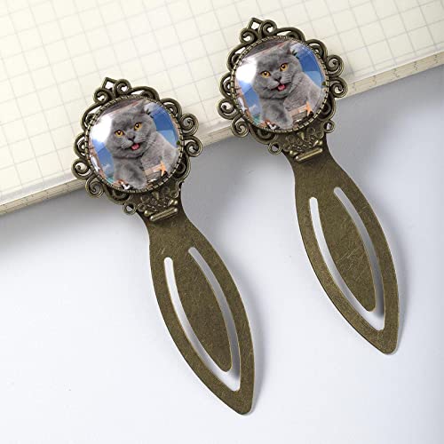 Bookmark, 2 Pack Bookmarks for Book Lovers, Window Cat Ocean Beach Sea Summer Funny
