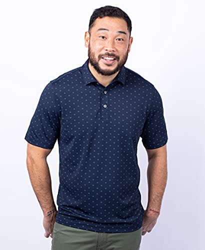 Cutter & Buck Men's Short Sleeve Virtue Eco Pique Tile Print Polo Shirt, White, XL