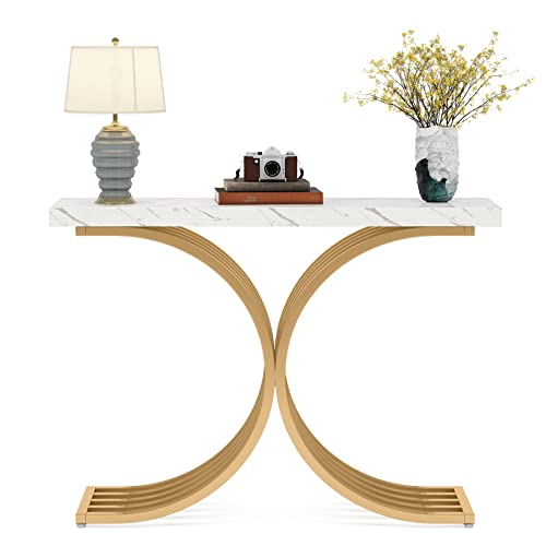 LITTLE TREE 41 inches Gold Entryway Console Table, Sofa Table Accent Table for Living Room