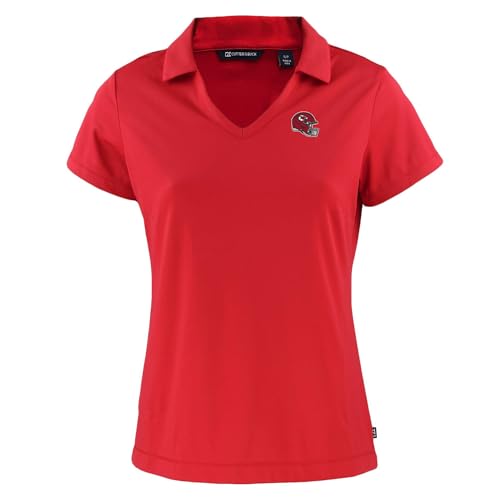 Cutter & Buck Women's Red Kansas City Chiefs Helmet Daybreak Eco Recycled V-Neck Polo