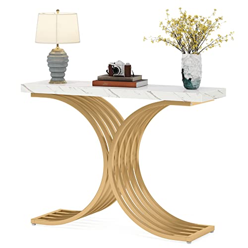 LITTLE TREE 41 inches Gold Entryway Console Table, Sofa Table Accent Table for Living Room