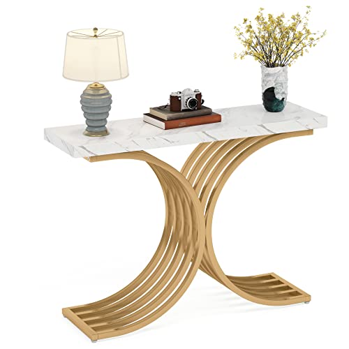 LITTLE TREE 41 inches Gold Entryway Console Table, Sofa Table Accent Table for Living Room