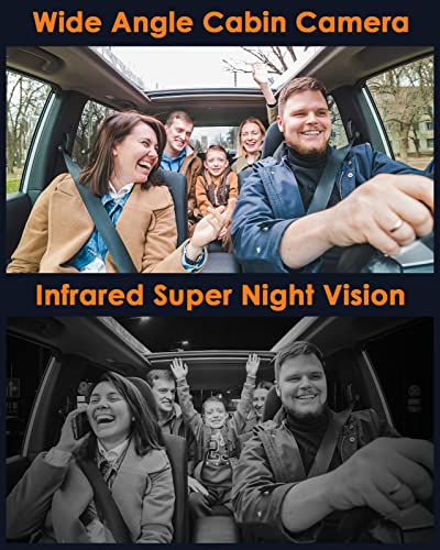 Dual Dash Cam 4K, Dash Cam Front and Inside, Dash Camera for Cars with 64GB SD Card, Infrared Night Vision, 1.5 inch IPS Screen, Loop Recording, Accident Lock, WDR, Parking Monitor for Taxi Driver