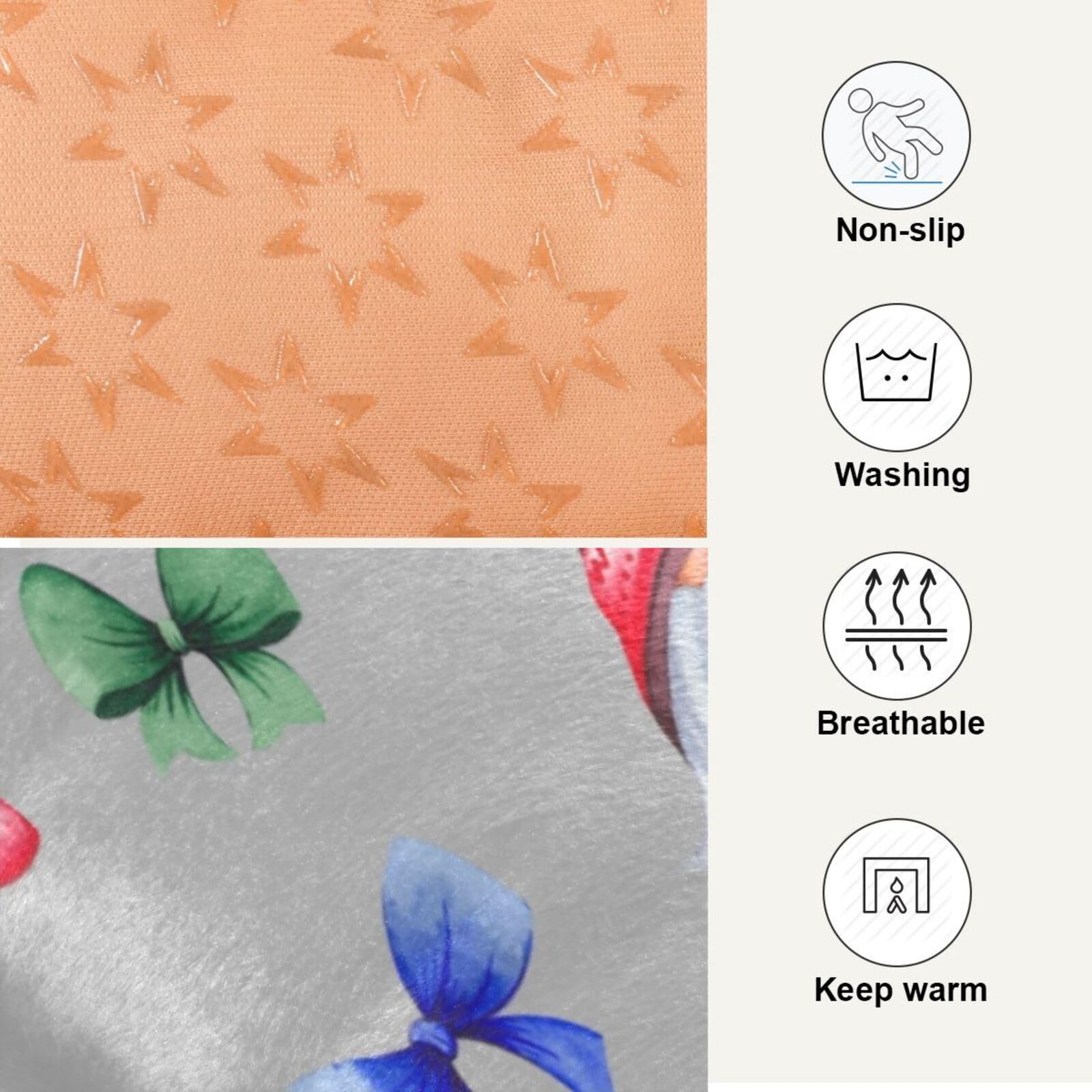 Coikll Scandinavian Christmas Gnomes Pet Bed Pad Soft Dog Bed Mat with Anti-Slip Bottom, Machine Washable Crate Pad Mattress for Dog Sleeping- 24 * 18inches