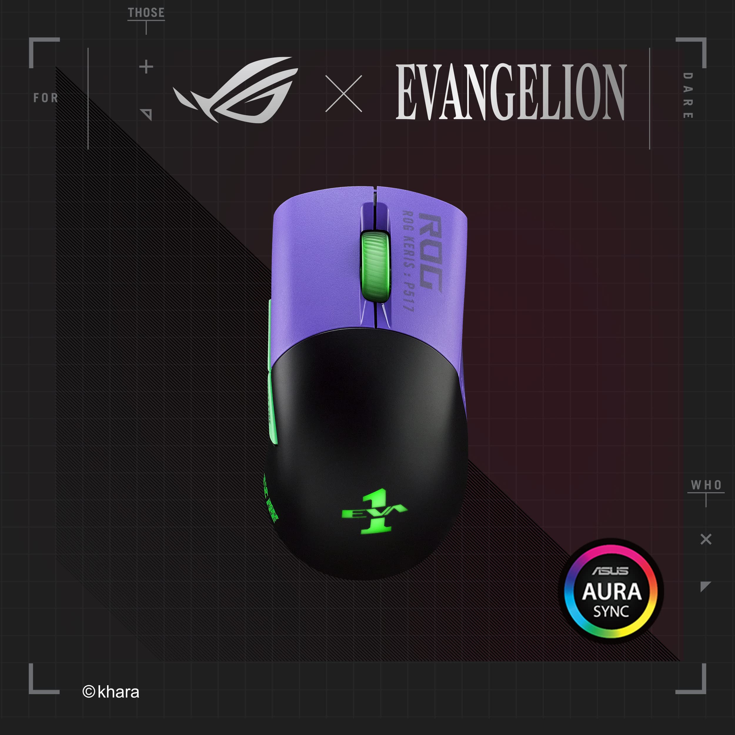 ASUS ROG Strix 27” 1440P EVA Edition HDR Gaming Monitor (XG27AQM-G) - QHD (2560 x 1440) & ROG Keris Wireless EVA Edition Gaming Mouse, Tri-Mode connectivity