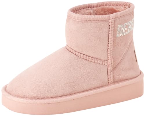 bebe Girls' Winter Boots - Faux Shearling Ankle Booties - Platform Short Boots for Girls - Fuzzy Fashion Boots (11-4), Size 4 Big Kid, Blush
