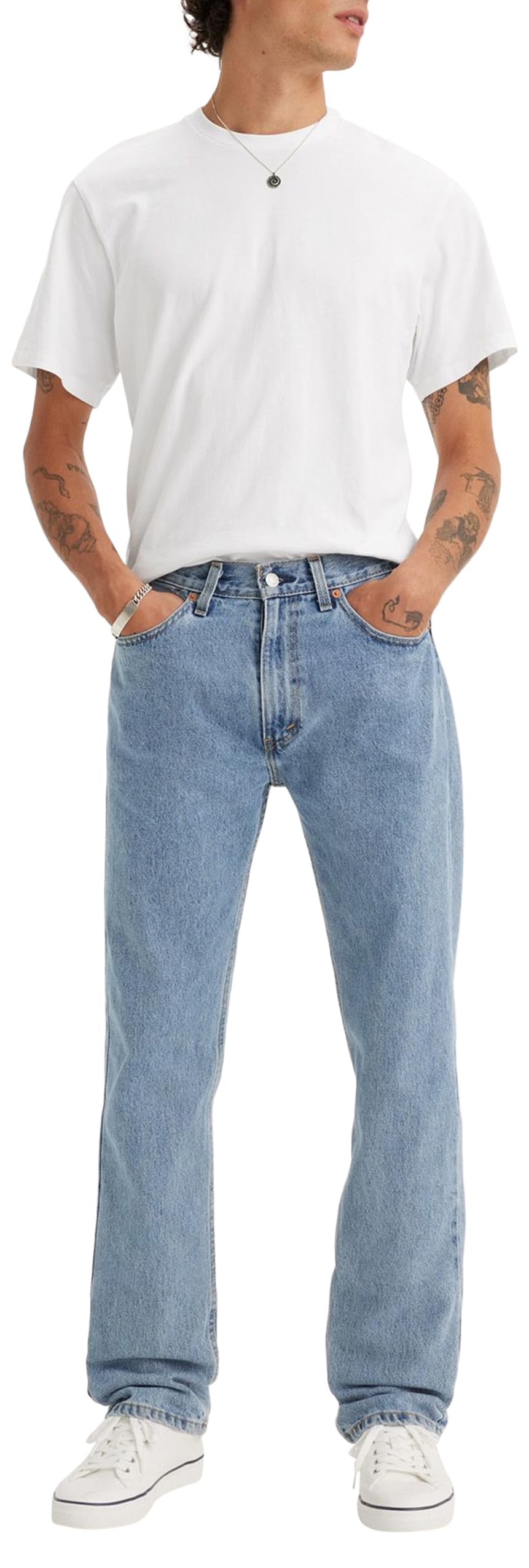 Levi's Men's 505 Regular Fit Jeans (Also Available in Big & Tall), Light Stonewash, 32W x 34L