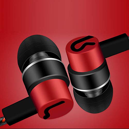 Heave 3.5mm Wired Headset with Microphone,Noise Isolating Earphones Deep Bass in Ear Headphones Compatible with Cell Phone Laptops Computers Silver