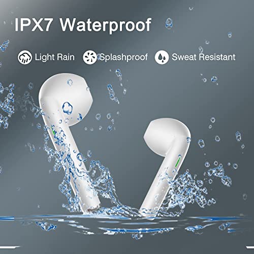 Wireless Earbuds,Bluetooth 5.3 Noise Cancelling Earbuds,Bluetooth Headphones 3D HiFi Stereo Bass, IPX7 Waterproof Sports Touch Control with USB-C Fast Charge Mini Charging Case for Android iOS