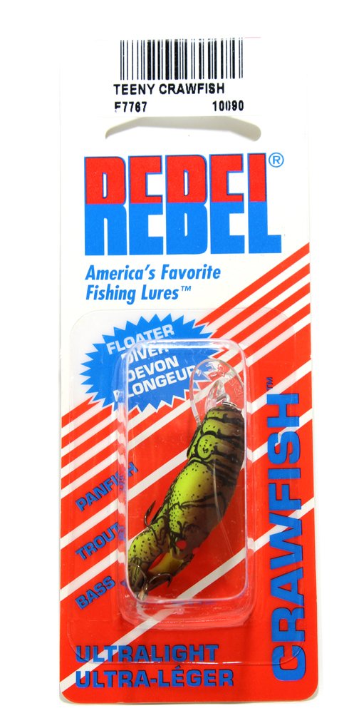 Rebel Teeny Wee Crawfish Fishing Lure - Chartreuse Crawfish