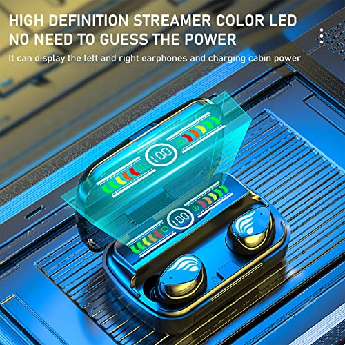 Wireless Bluetooth Headset 5.3 Led Color Screen Digital Display Earplug Stereo Sound Waterproof Large Capacity Battery Sports Headset