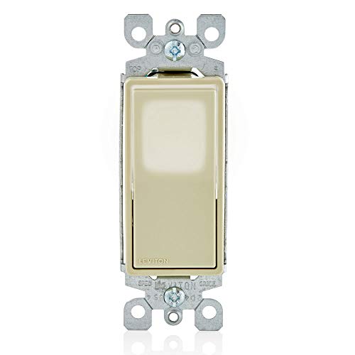 Leviton L5614-2I 15 Amp, 120/277 Volt, Decora LED Illuminated Rocker 4-Way AC Quiet Switch, Residential Grade, Grounding, Ivory