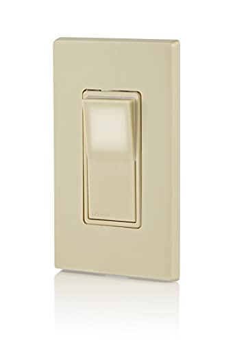 Leviton L5614-2I 15 Amp, 120/277 Volt, Decora LED Illuminated Rocker 4-Way AC Quiet Switch, Residential Grade, Grounding, Ivory