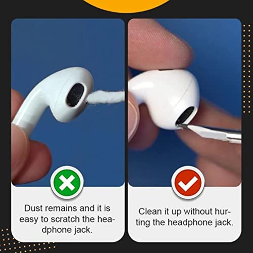 Goodliest 3 in 1 Earbuds Cleaning Pen Portable Earphone Cleaning Pen Earphone Accessories with Soft Brush for Computers Camera Phone White B