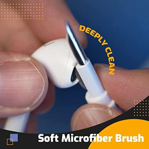 Goodliest 3 in 1 Earbuds Cleaning Pen Portable Earphone Cleaning Pen Earphone Accessories with Soft Brush for Computers Camera Phone White B