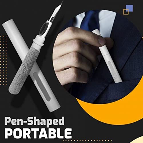 Goodliest 3 in 1 Earbuds Cleaning Pen Portable Earphone Cleaning Pen Earphone Accessories with Soft Brush for Computers Camera Phone White B