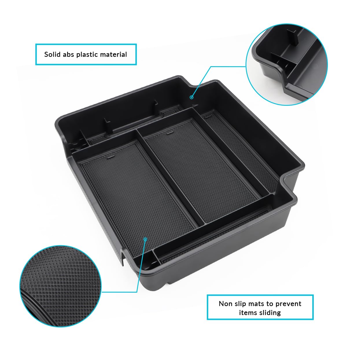 MARCHFA Center Console Organizer Tray Compatible for 2021 2022 2023 Chevy Suburban Tahoe Accessories Armrest Tray Organizer for 2021 2022 2023 GMC Yukon Insert Secondary Storage Box