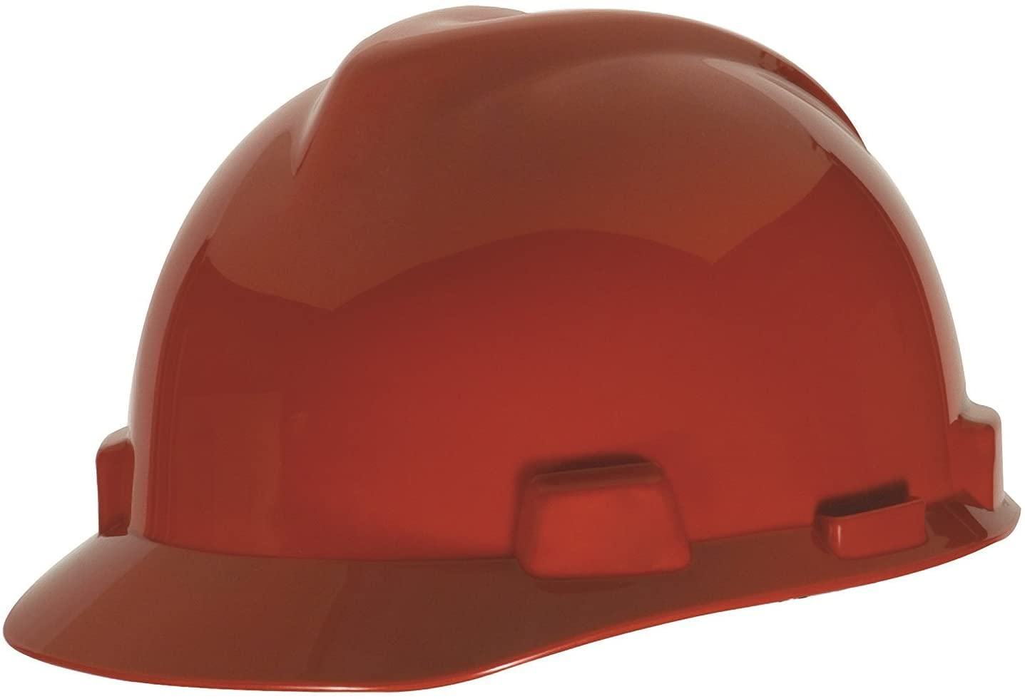 MSA C217095 Super-V Type 2 Cap Style Safety Hard Hat with Fas-Trac III Ratchet Suspension | Polyethylene Shell, Superior Impact Protection, Self Adjusting Crown Straps - Standard Size in Red