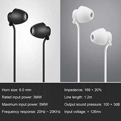 Heave in Earphone Wired Earbuds Headphones Noise Cancelling Earphones Stereo Wired Headphones for Travel/Bedtime/Workout Black