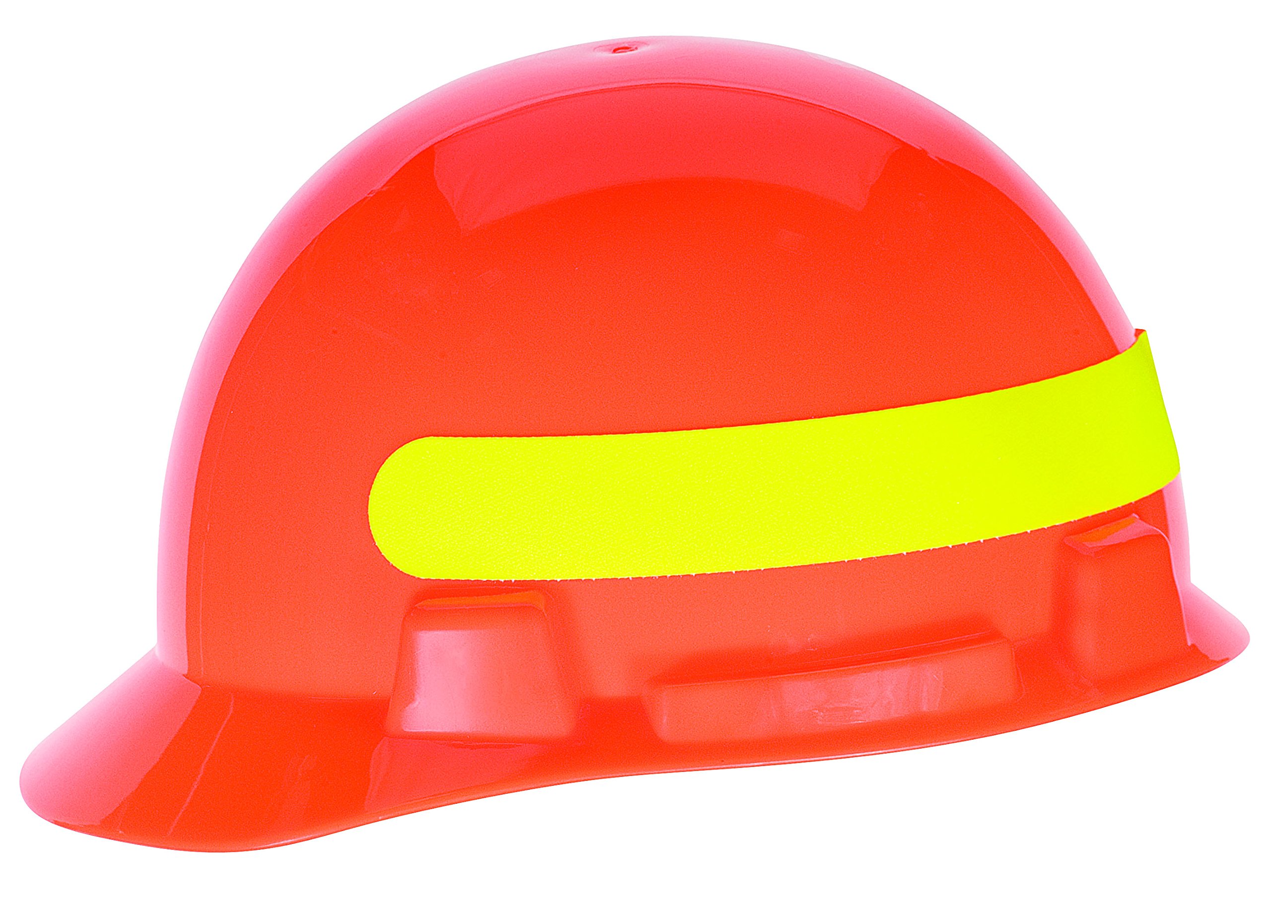 MSA 10095987 SmoothDome Slotted Polyethylene Protective Cap, 4 Point Fas-Trac Suspension, Orange/Yellow/Green