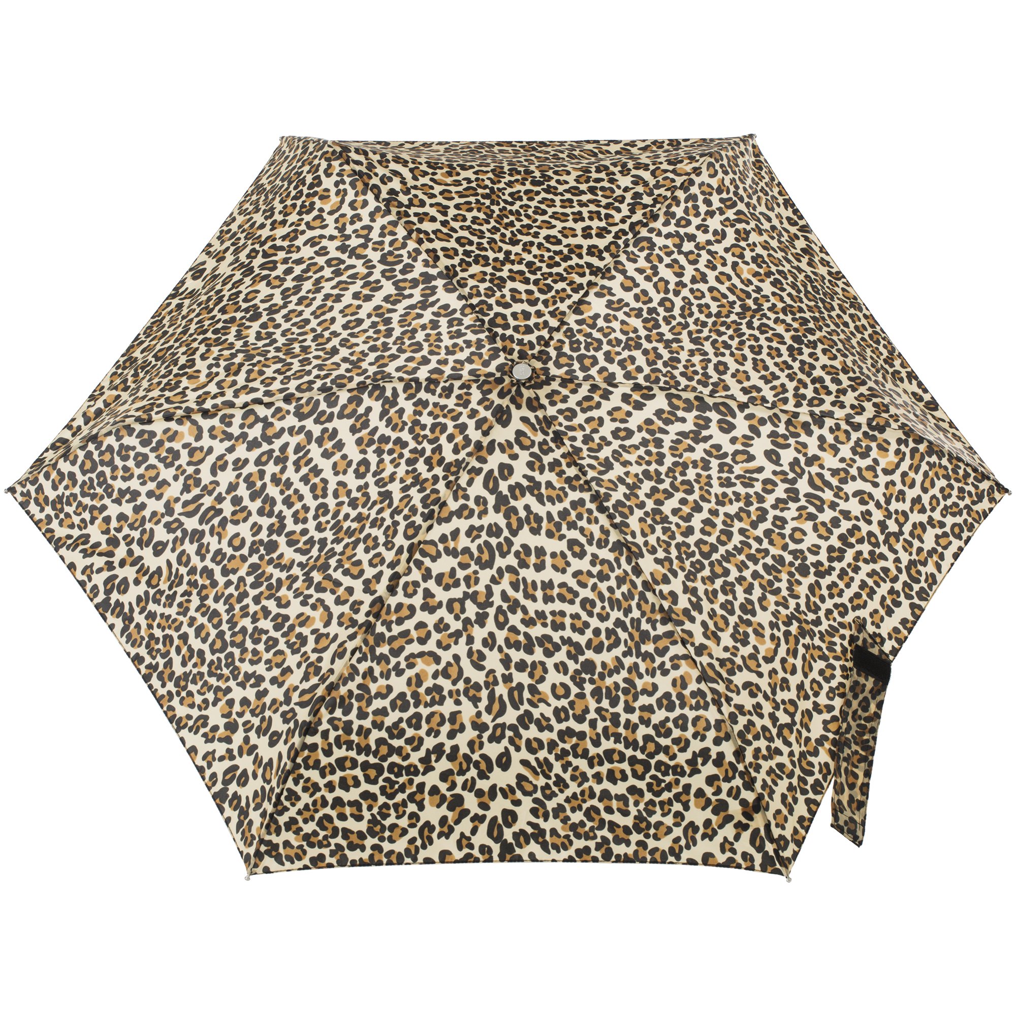 totes Compact Water-Resistant Travel Foldable Umbrella, One Size, Leopard Spot
