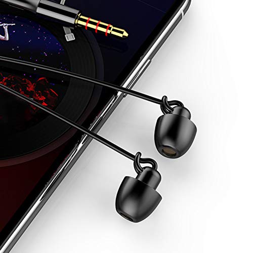 Heave in Earphone Wired Earbuds Headphones Noise Cancelling Earphones Stereo Wired Headphones for Travel/Bedtime/Workout Black