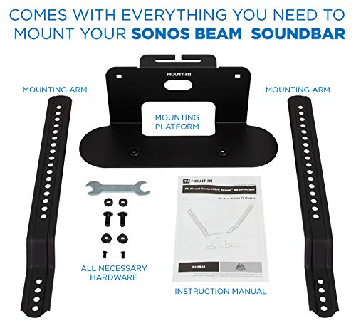 Mount-It! Sound Bar TV Mounting Shelf Compatible with Sonos Beam Speaker | Soundbar Mount Bracket Kit for Televisions with 200mm - 600mm VESA Mounting Pattern