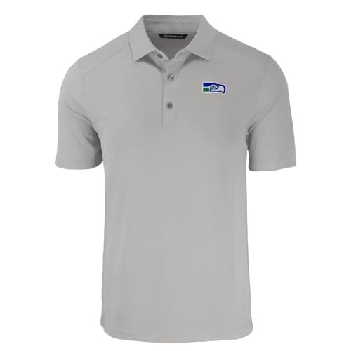 Cutter & Buck Men's Gray Seattle Seahawks Throwback Forge Eco Stretch Recycled Polo