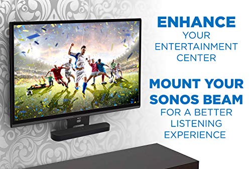 Mount-It! Sound Bar TV Mounting Shelf Compatible with Sonos Beam Speaker | Soundbar Mount Bracket Kit for Televisions with 200mm - 600mm VESA Mounting Pattern